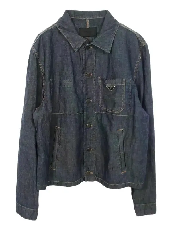 Prada Chambray Blouson Jacket - Blue