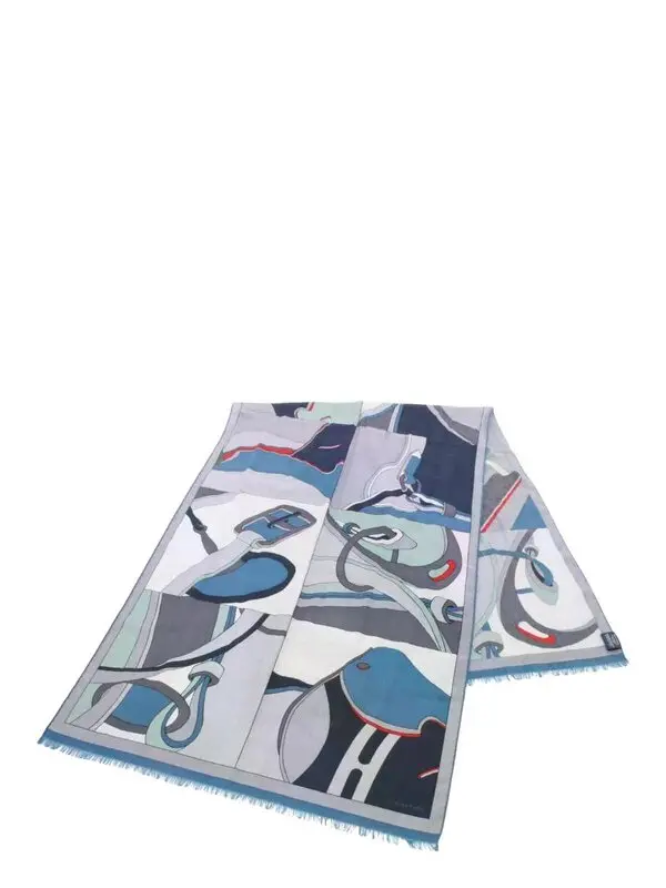 Hermès 2010s Selle En Desordre Shawl - Grey