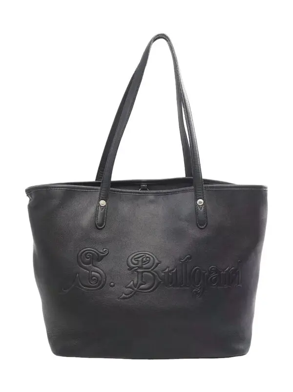 BVLGARI 2000s Collezioni Leather Tote Bag - Black