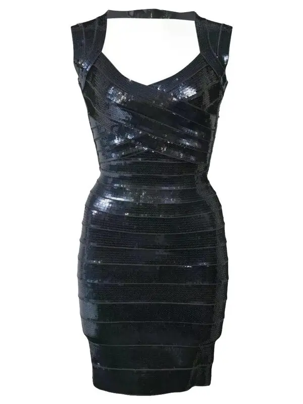 Herve Leger Sequined Bandage Dress - Blue