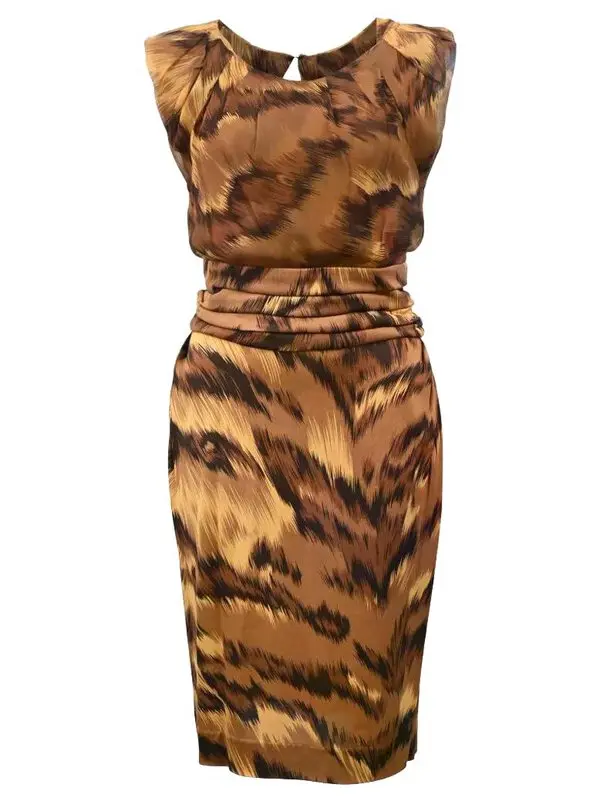 Diane Von Furstenberg Jamilla Silk Animal Print Dress - Brown