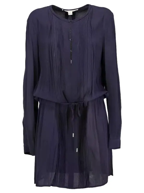 Diane Von Furstenberg Pleated Drawstring Mini Dress - Blue