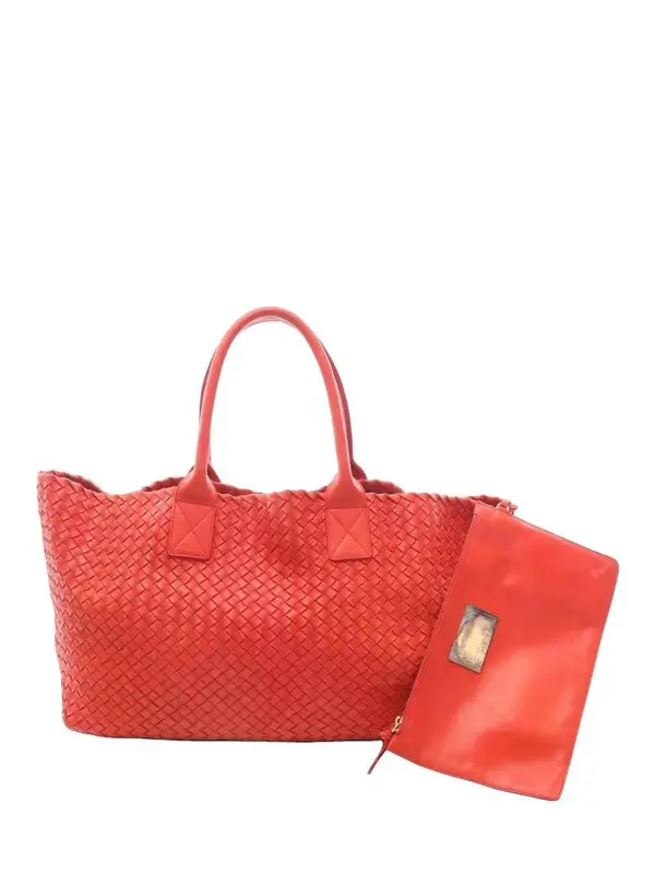 Bottega Veneta 2000s Hippopotamus Intrecciato Tote Bag - Red