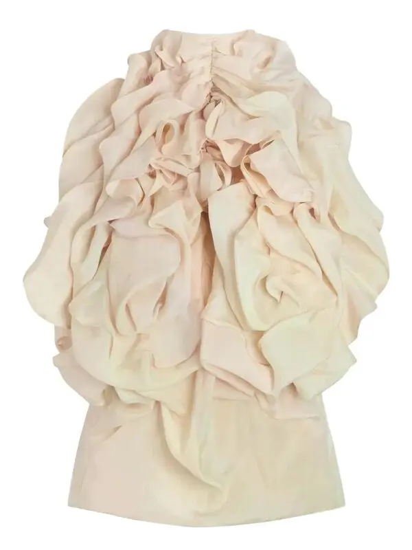 MAISON MARGIELA Ruffled Sleeveless Blouse - Neutrals