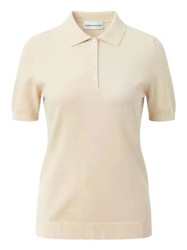 EMERSON RENALDI Fine-knit Polo Shirt - Neutrals