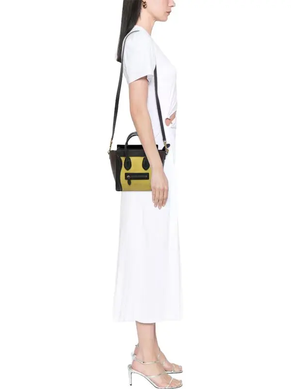 Celine Tricolor Leather Luggage Tote Satchel - Multicolour