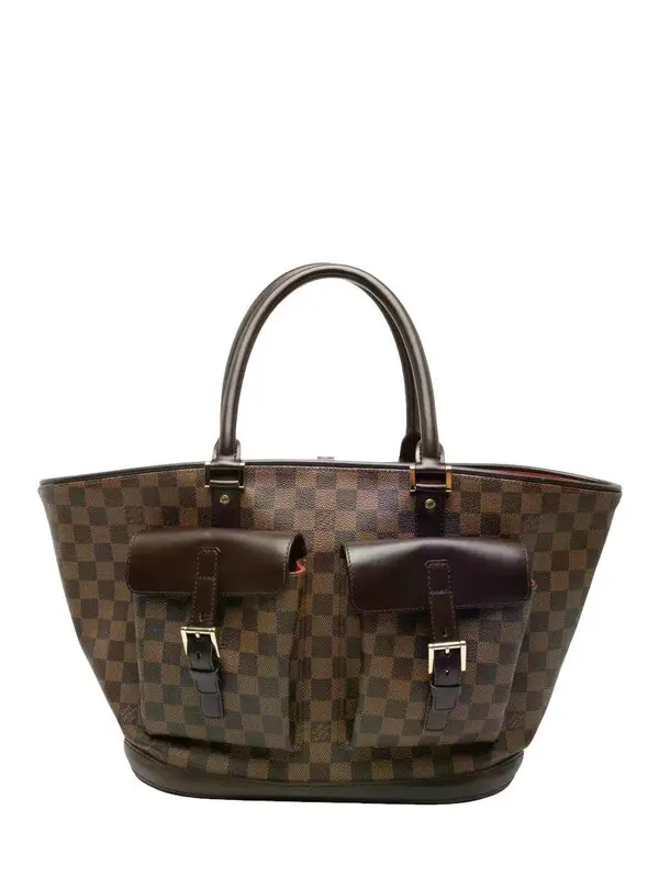 LOUIS VUITTON Damier Ebene Manosque Gm Tote Bag - Brown
