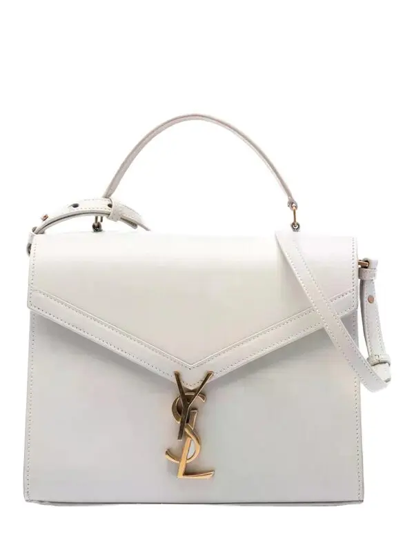Saint Laurent Medium Cassandra Top Handle Bag Satchel - White