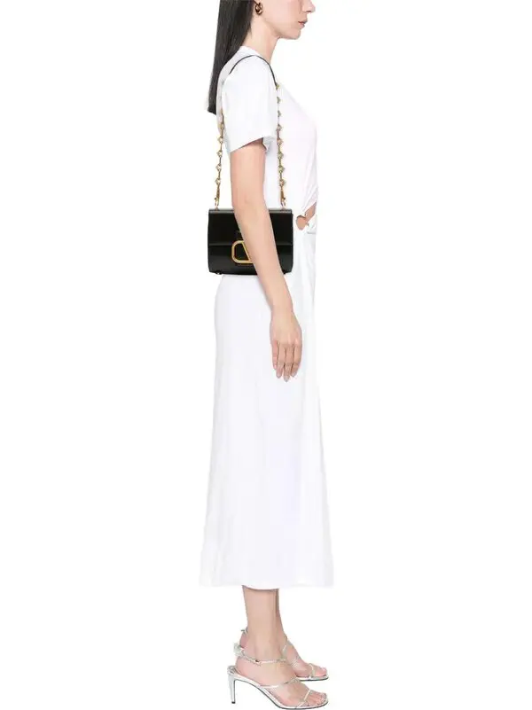 Valentino Garavani Grained Calfskin Stud Sign Shoulder Bag - Black