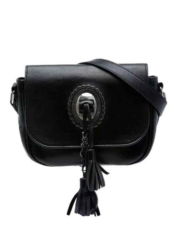 Saint Laurent Calfskin Kim Tassel Crossbody Bag - Black