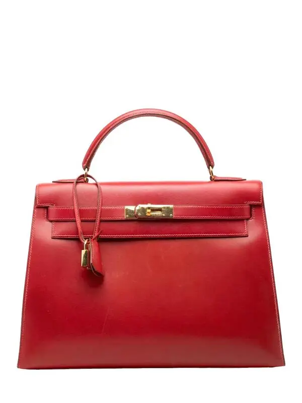 Hermès 1993 Box Calf Kelly Sellier 32 Satchel - Red