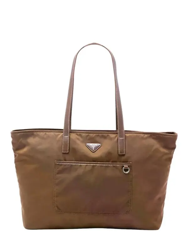 Prada Tessuto Pocket Tote Bag - Brown