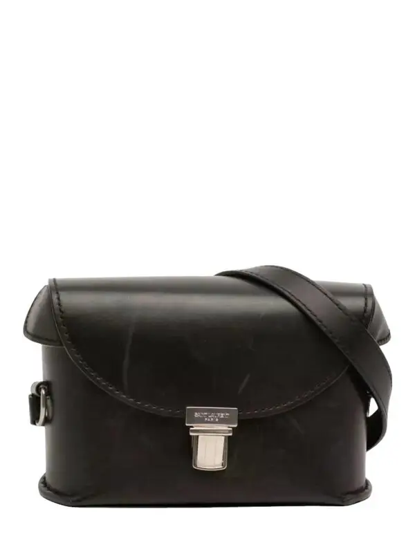 Saint Laurent Leather Tuc Box Crossbody Bag - Black