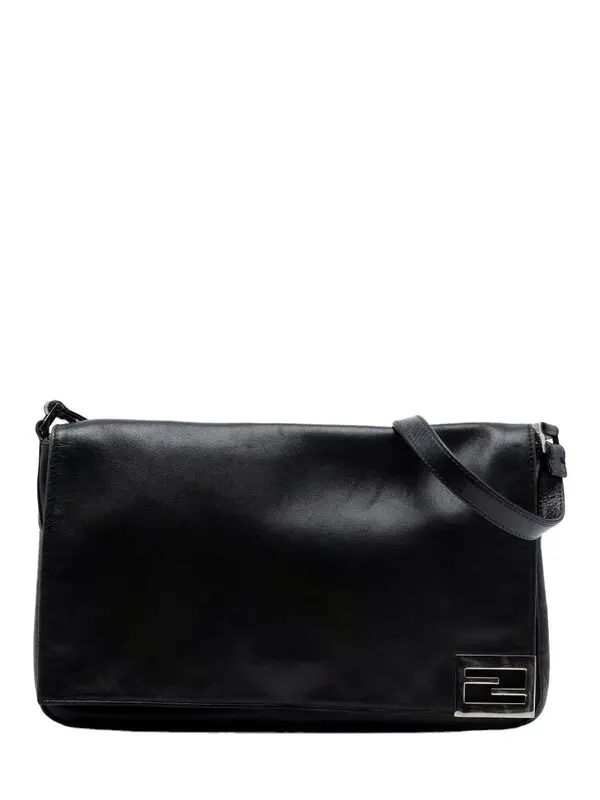 Fendi Calfskin Ff Shoulder Bag - Black