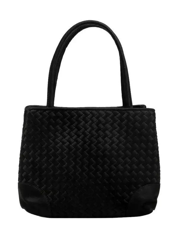 Bottega Veneta Mini Satin Intrecciato Tote Bag - Black