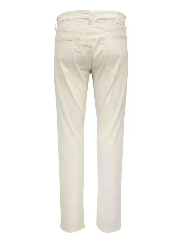 Ag Off-white Cotton Twill Trousers - Neutrals