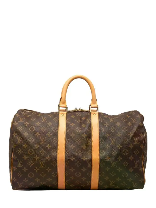 LOUIS VUITTON Monogram Keepall 45 Travel Bag - Brown