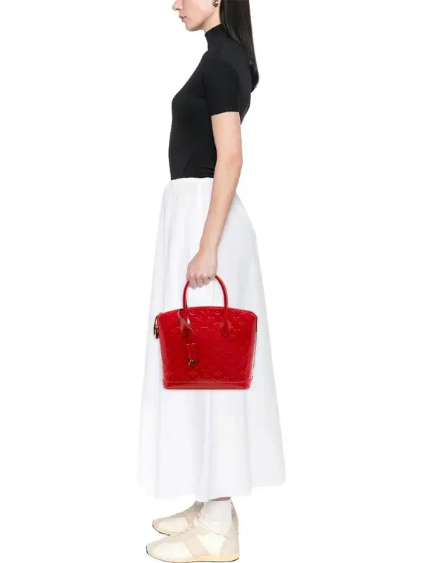 LOUIS VUITTON Monogram Vernis Lockit Pm Handbag - Red