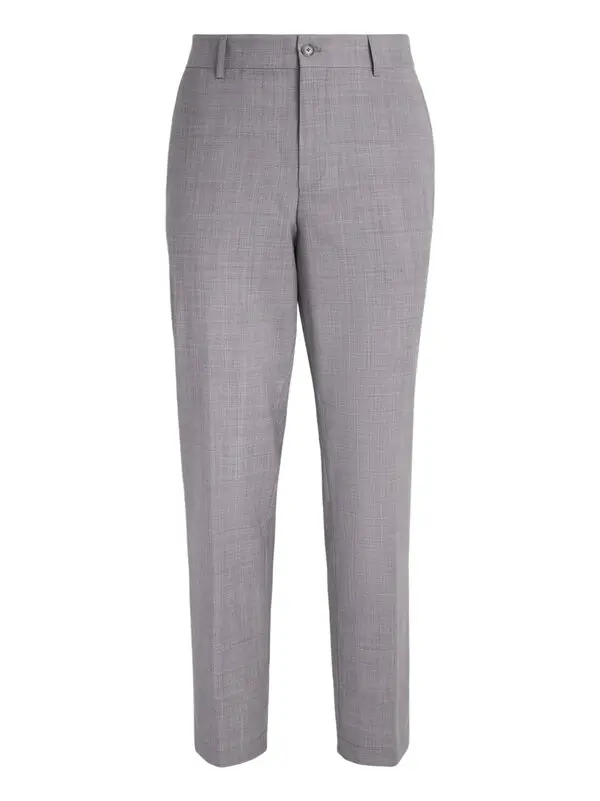 BOSS Linen-blend Straight Trousers - Grey