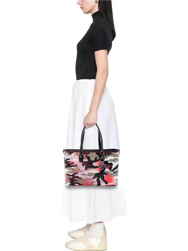Dior Anselm Reyle Medium Canvas Camouflage Tote Bag - Grey