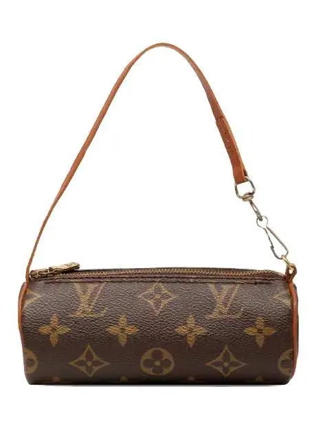 LOUIS VUITTON Monogram Papillon Pochette Handbag - Brown