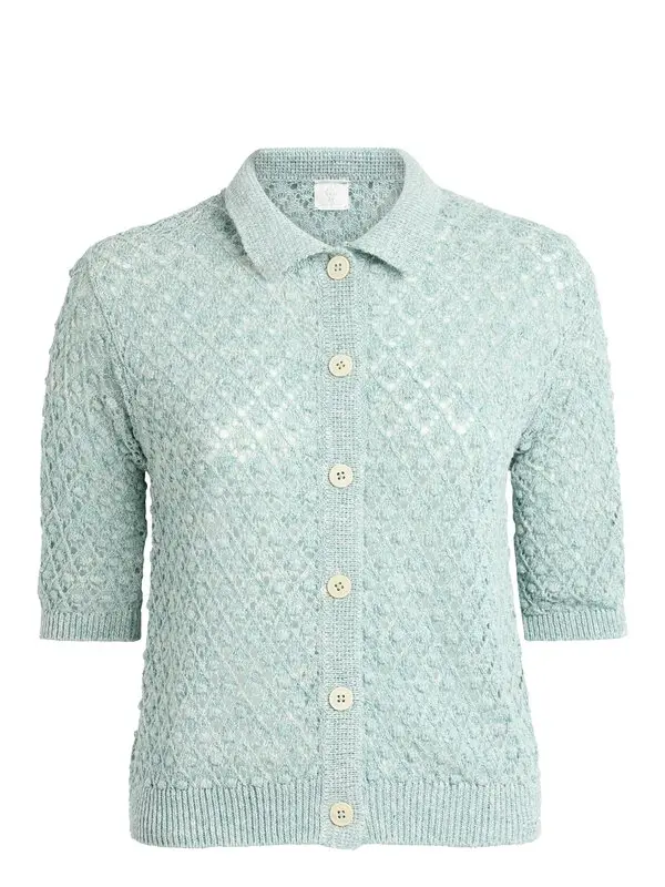 Eleventy Linen-cotton-silk Cardigan - Green
