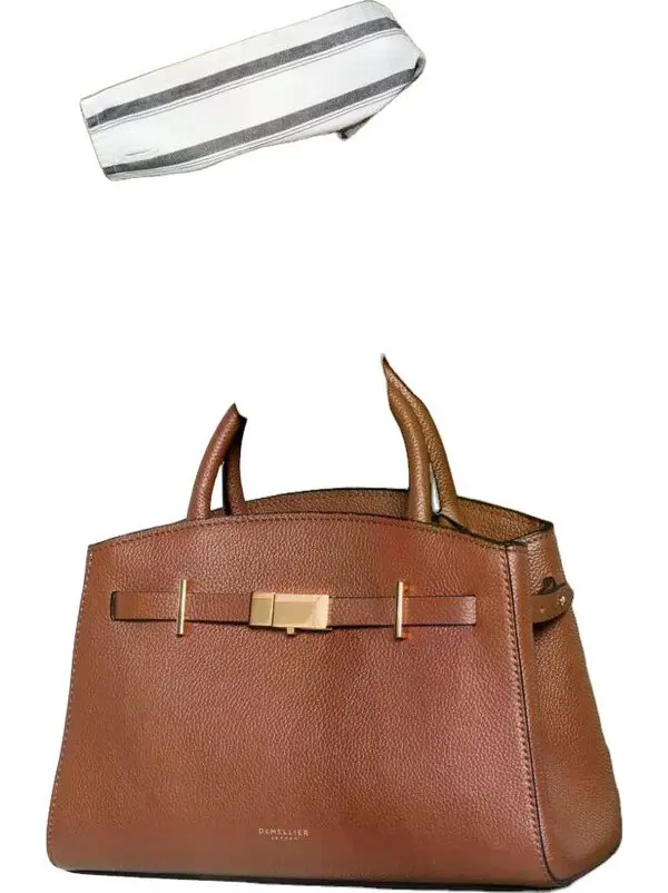 DEMELLIER Small Hudson Grained-leather Tote Bag - Brown