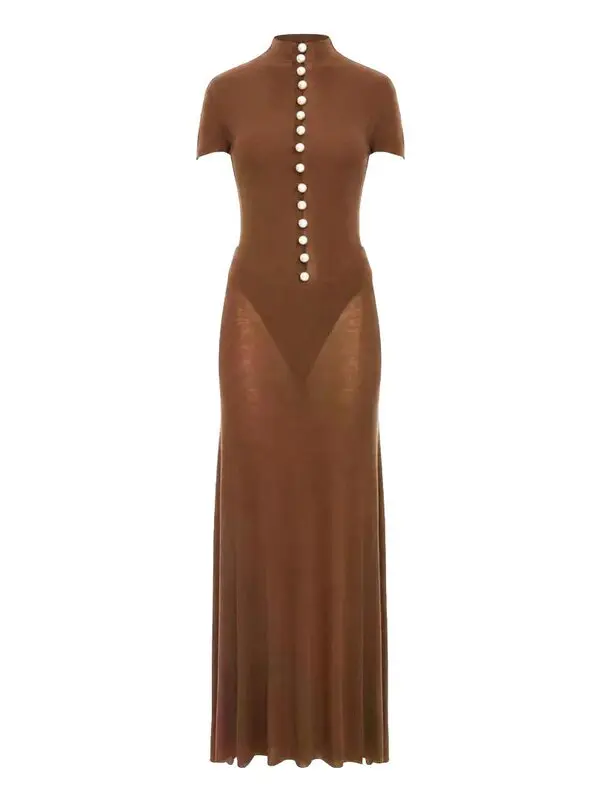 MANURI Embellished Cut-out Maxi Dress - Brown