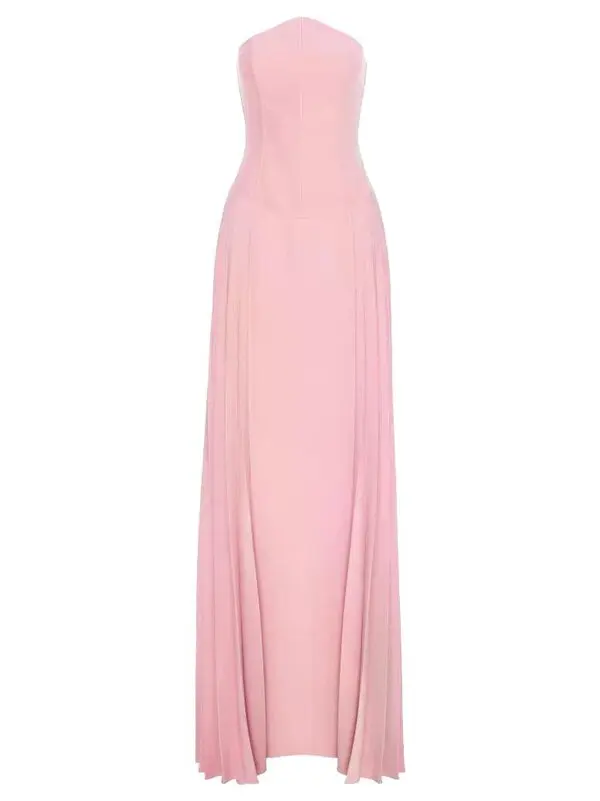 V:PM ATELIER Addison Strapless Pleated Dress - Pink