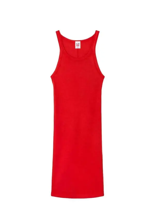 RE/DONE Ribbed Knit Mini Dress - Red
