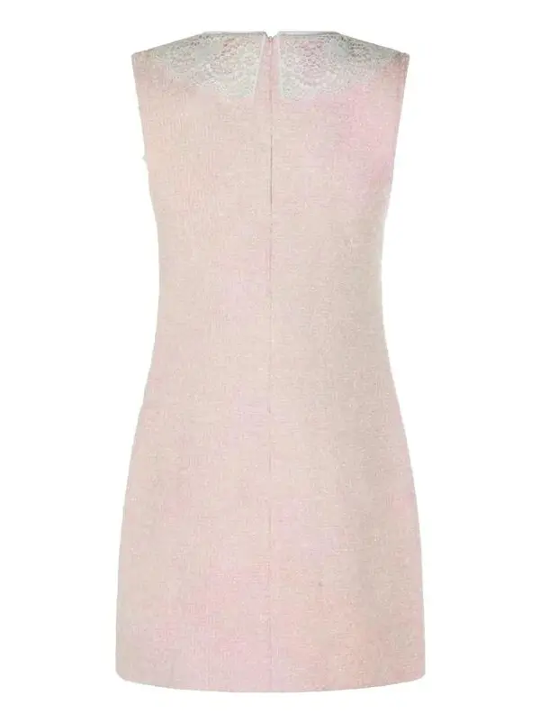 SELF-PORTRAIT Bouclé Lace-collar Mini Dress - Pink