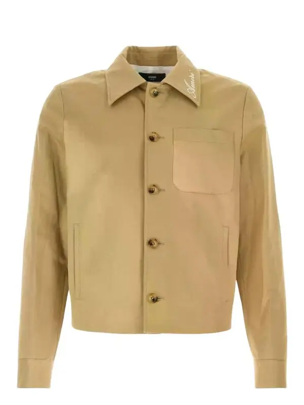 Amiri Logo-embroidered Shirt Jacket - Neutrals