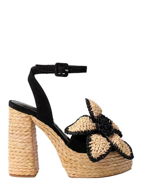 PALOMA BARCELO Tracy Floral-appliqué Sandals - Black