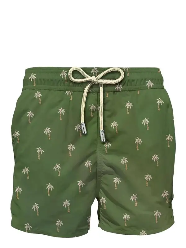MC2 SAINT BARTH Jacquard Palm Swim Shorts - Green
