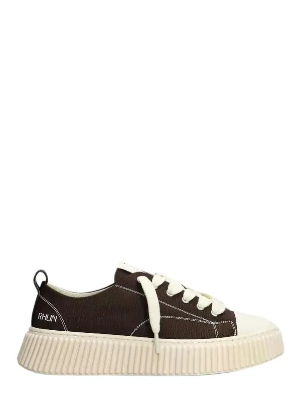RHUN 2020 Treble Logo Print Canvas Sneakers - Brown