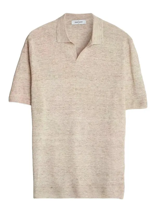 GRAN SASSO Knitted Open-collar Polo Shirt - Neutrals