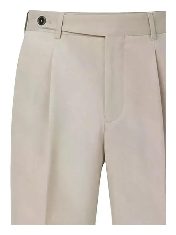 PT TORINO Pleated Turn-up Trousers - Neutrals