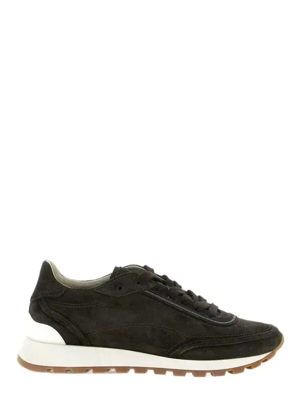 Brunello Cucinelli Monili Suede Sneakers - Brown