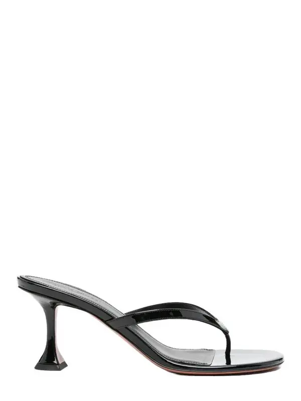 Amina Muaddi Juliette Patent Finish Sandals - Black