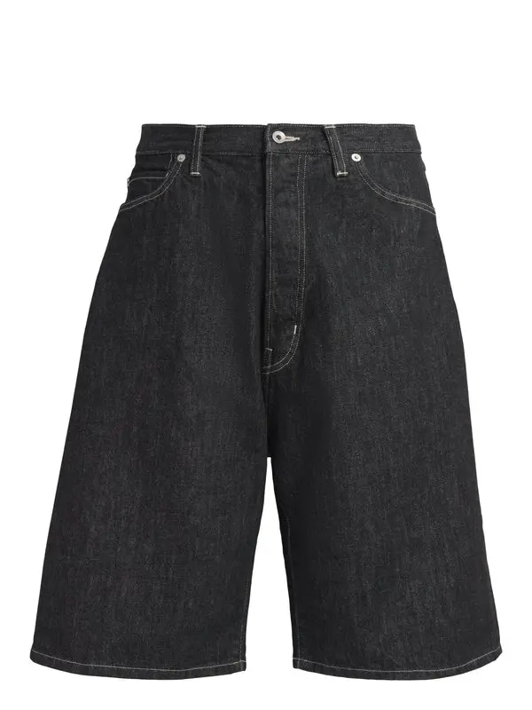 Studio Nicholson Wide-leg Denim Shorts - Black