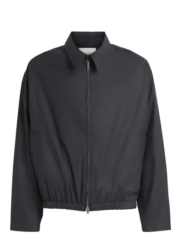 Studio Nicholson Lyons Bomber Jacket With Resin Coating - Black