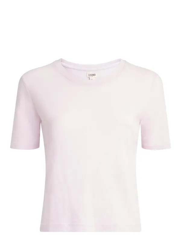 L'Agence Organic Cotton Stormy Cropped T-shirt - Purple