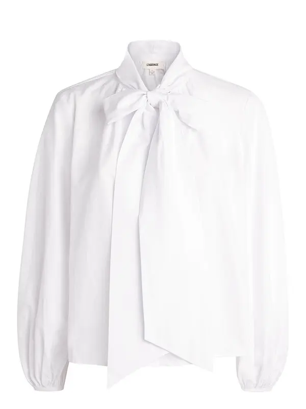 L'Agence Deon Tie-neck Blouse - White