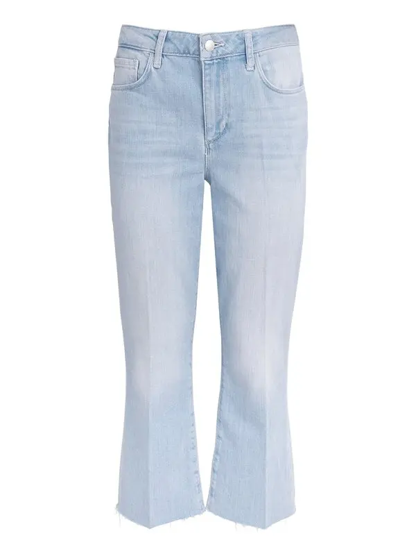 L'Agence Cropped Kendra Flared Jeans - Blue