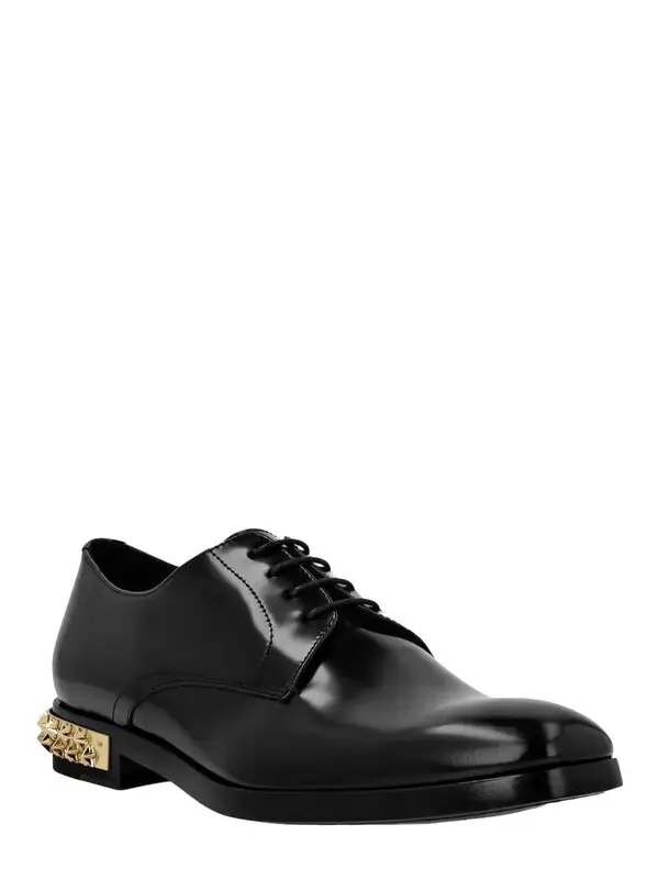 Philipp Plein Star Stud-embellished Leather Derby Shoes - Black