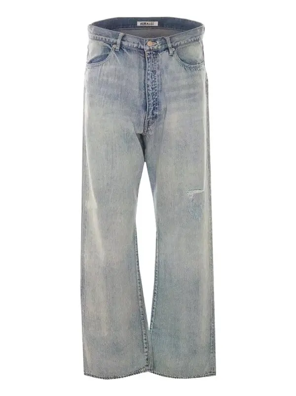 Auralee Distressed Finish Jeans - Blue