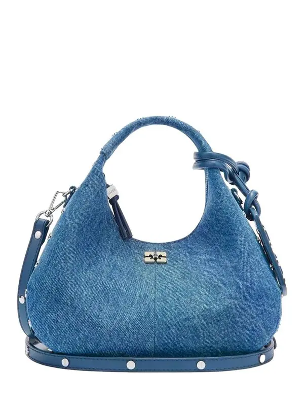 GANNI Stud-embellished Denim Tote Bag - Blue