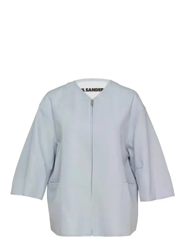 JIL SANDER Zip-up Gabardine Jacket - Grey
