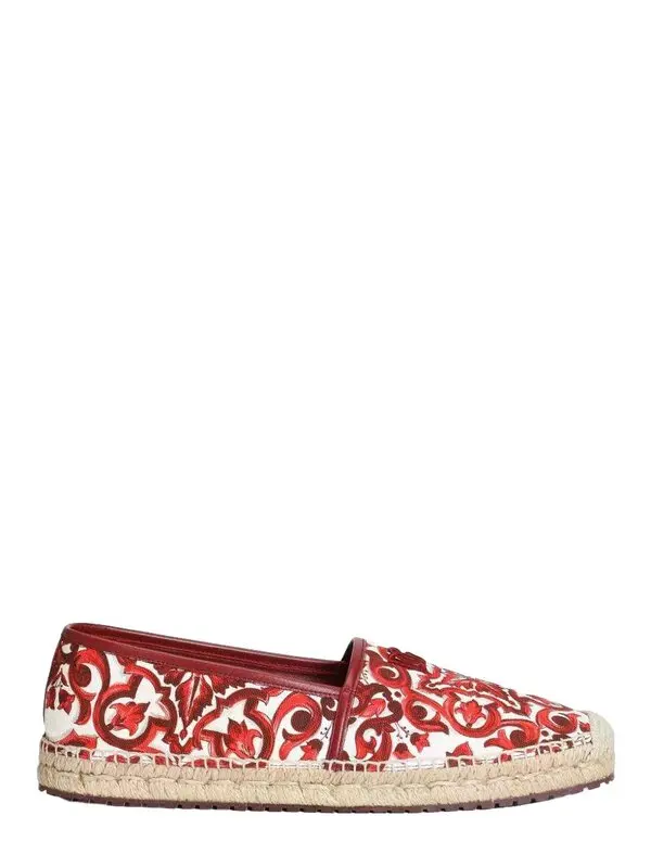Dolce & Gabbana Majolica-print Canvas Espadrilles - Red