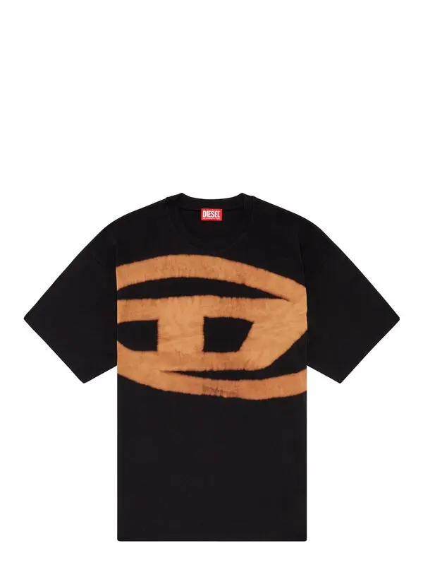 DIESEL® Oval D Logo Bleached Crewneck T-shirt - Black